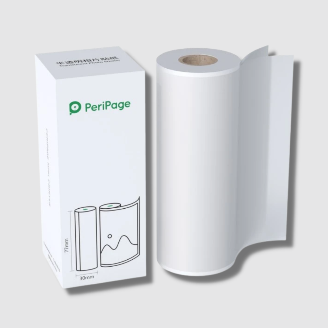 PeriPage® A9/ A3X Papel Transparente Adesivo 1 Rolos – PeriPage Brasil